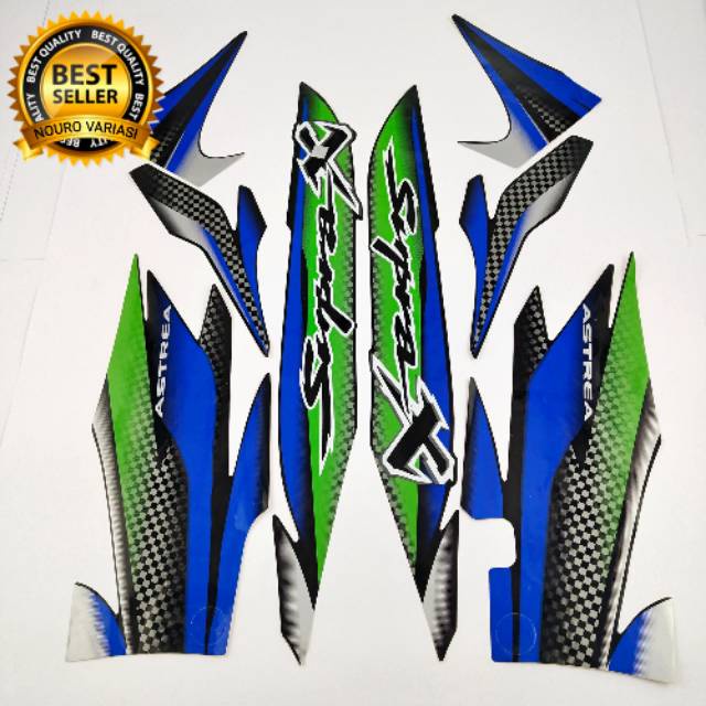 Jual striping honda supra x 110 2001 2002 hitam biru list body standar ...