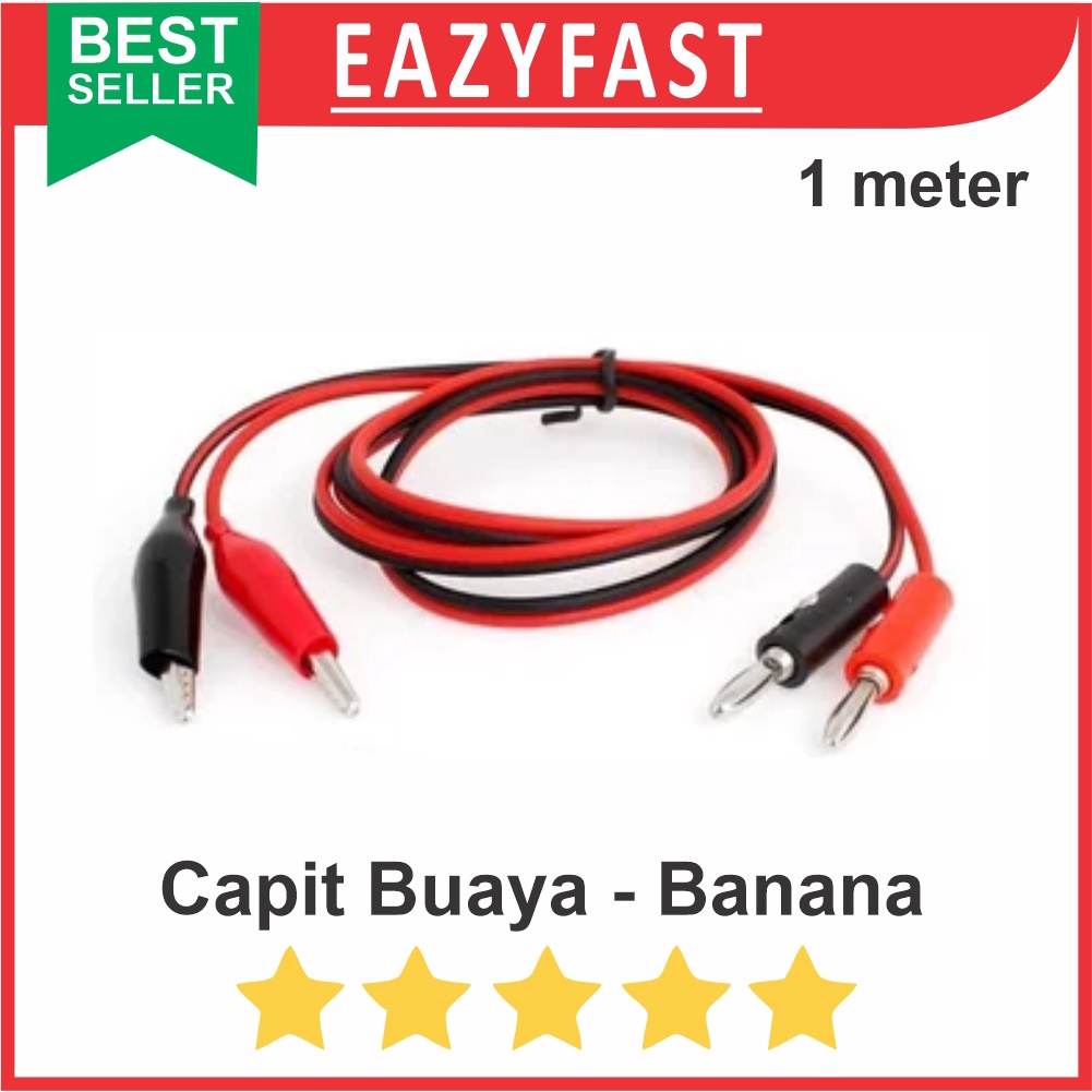 Jual Kabel Banana ke Capit Buaya 1m Plug Test Lead Probe Multimeter PSU ...