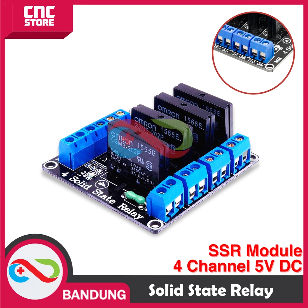 Jual SSR SOLID STATE RELAY MODULE 4 CHANNEL 5V DC FOR ARDUINO | Shopee ...