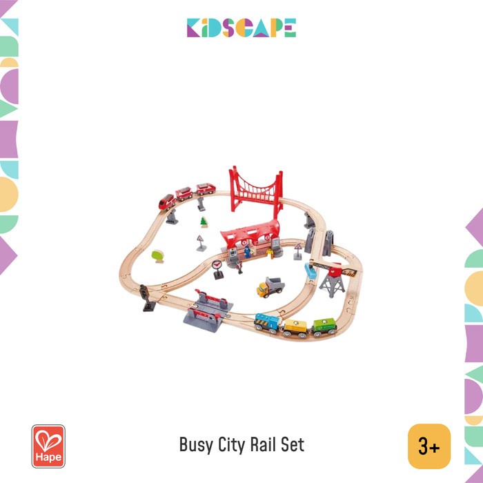 Jual Hape Busy City Rail Set | Wooden Train Set | Shopee Indonesia