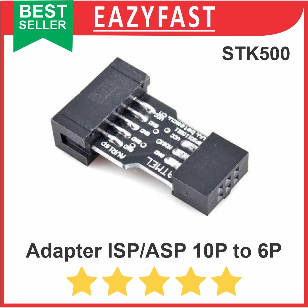 Jual AVR ISP ASP Adapter STK500 Programming Board Converter 10 Pin to 6 Pin | Shopee Indonesia