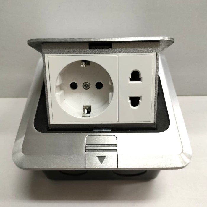 Jual STOP KONTAK LANTAI TANAM POP UP SOCKET ARDE + COLOKAN 2 PIN METAL ...