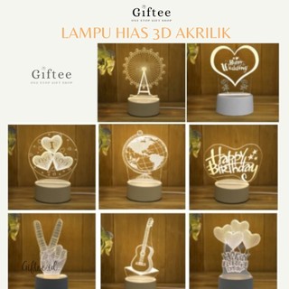 Jual LAMPU HIAS LED ACRYLIC TRANSPARANT 3D AKRILIK 3 DIMENSI LAMPU ...