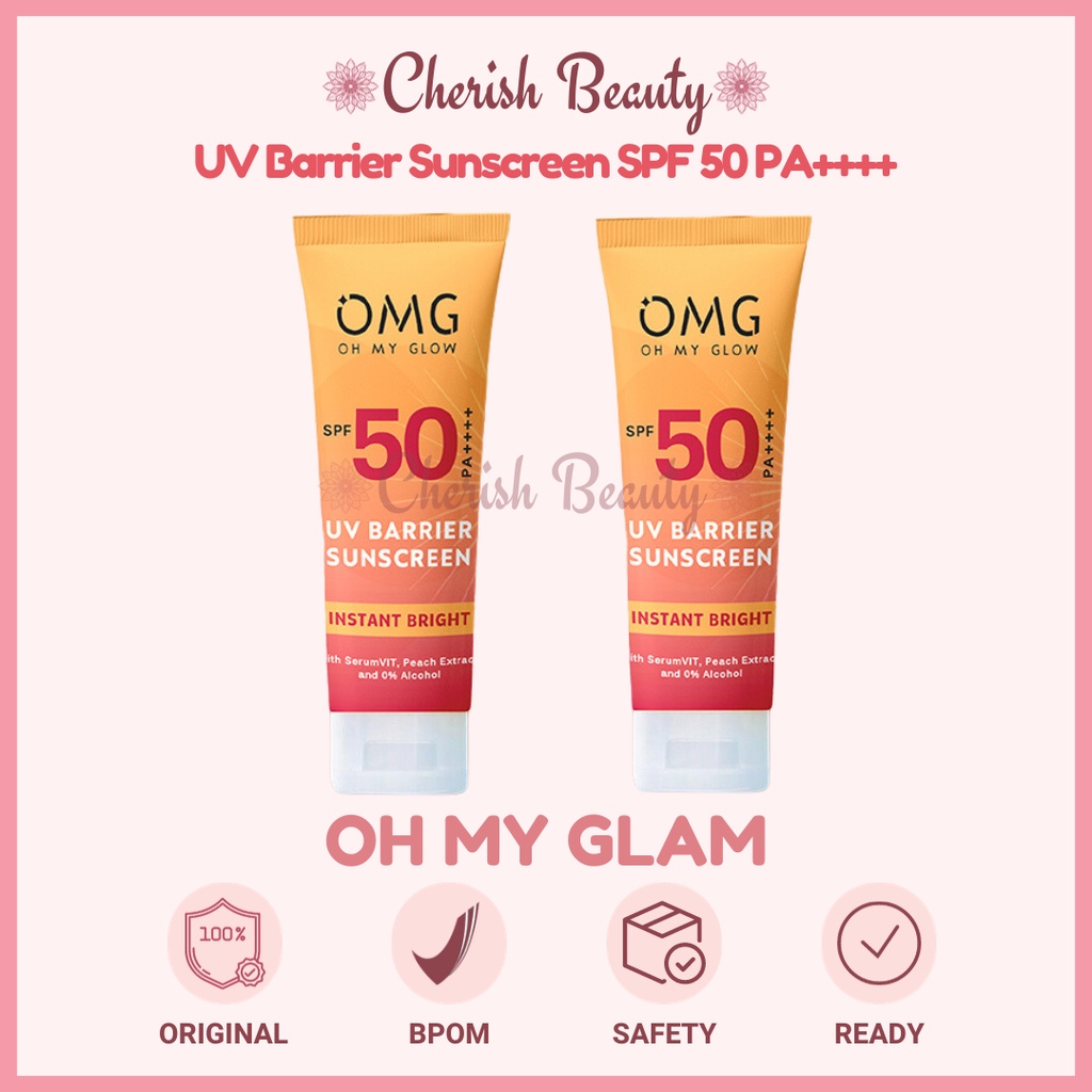 Jual OMG OH MY GLOW UV Barrier Sunscreen SPF 50 PA++++ 25ml - Sunscreen ...
