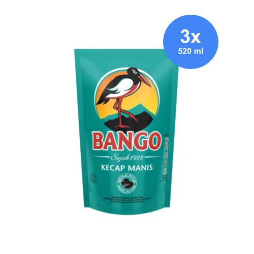 Jual BANGO Kecap Manis Soy Sauce Refill Terbuat dari 4 bahan alami berkualitas 520ML x 3 ...