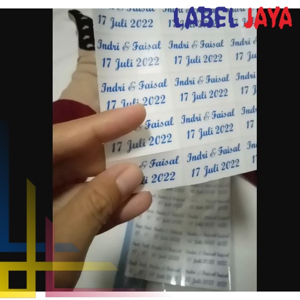 Jual Cetak Stiker Label Souvenir Transparant Stiker Transparant Label ...