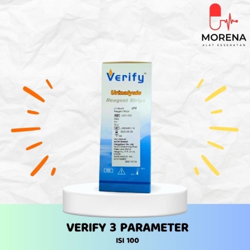 Jual VERIFY - 3 Parameter 3P Urinalysis Reagent Strips Test Urine Urin ...