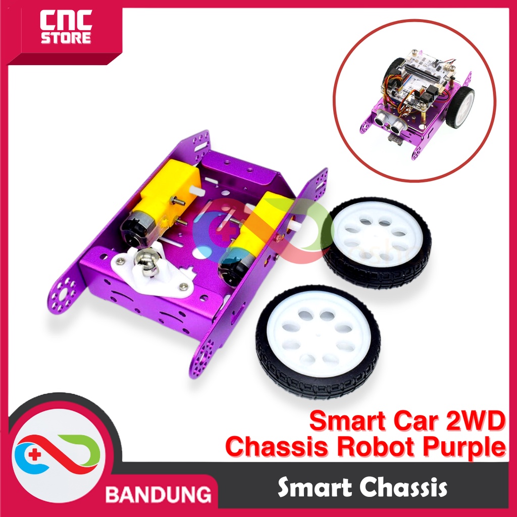 Jual CHASSIS ALUMINUM ROBOT SMART CAR 2WD CHASSIS ROBOT PURPLE | Shopee ...
