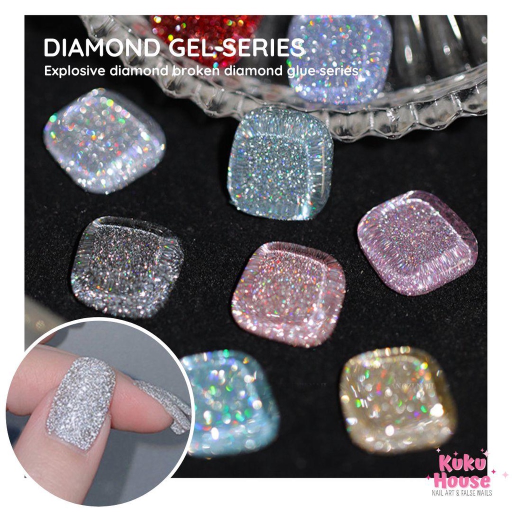 Jual Sparkling Diamond Nail Gel Polish Shining Painting Nail Art Vernis ...