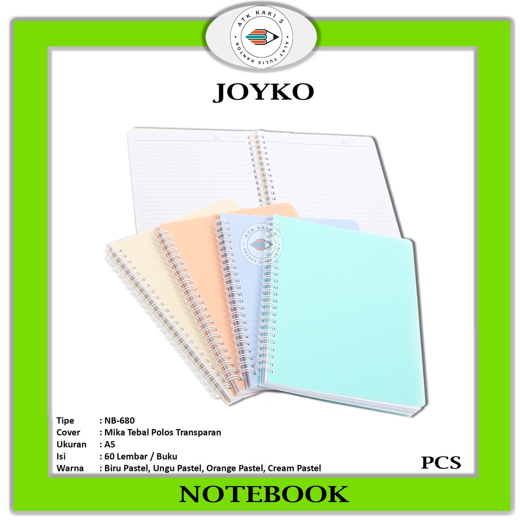 Jual JOYKO - NB-680 Notebook A5 Buku Catatan - Warna Pastel - Pcs ...