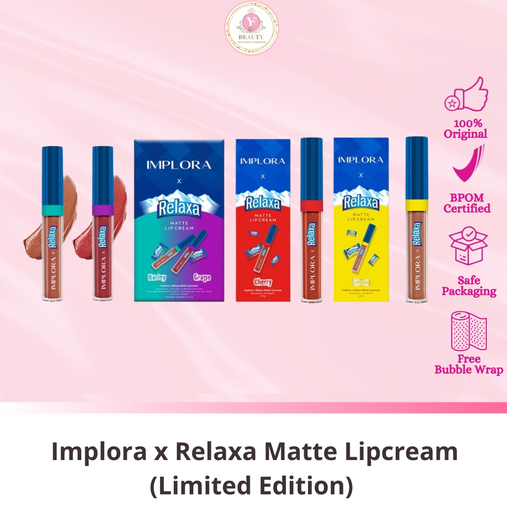 Jual YF BEAUTY Implora x Relaxa Matte Lipcream (Limited Edition ...