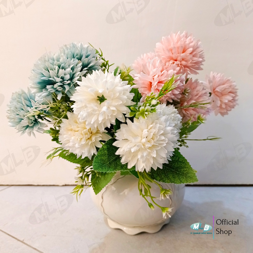 Jual MLB Bunga Buket Krisan Cabang 5 Premium Artificial Hiasan Dekor ...