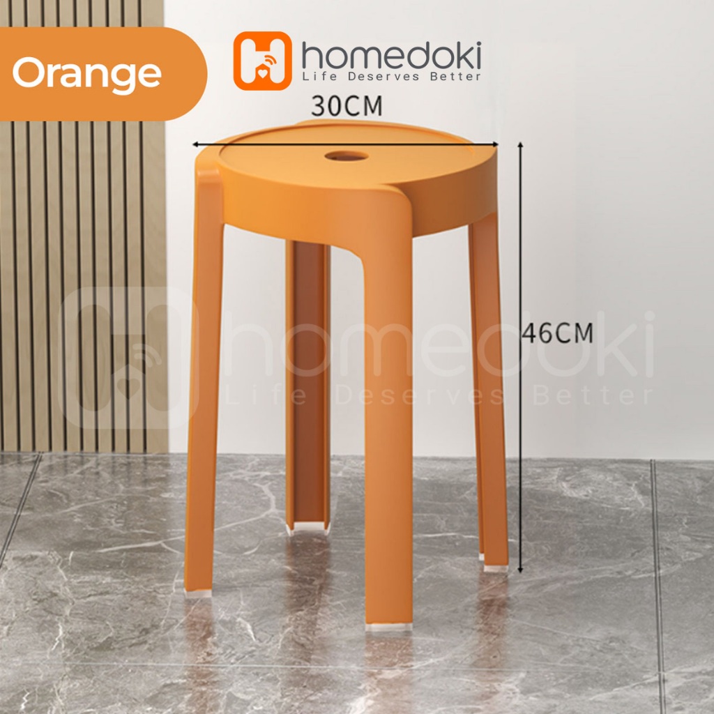 Jual Homedoki Kursi Makan / Kursi Plastik / Kursi Bulat Minimalis ...