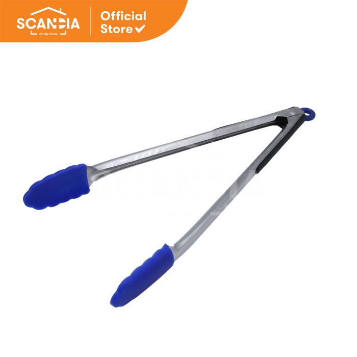 Jual SCANDIA Capit Makanan Silicon Bbq Tongs Silicon Tip 35cm Blue ...