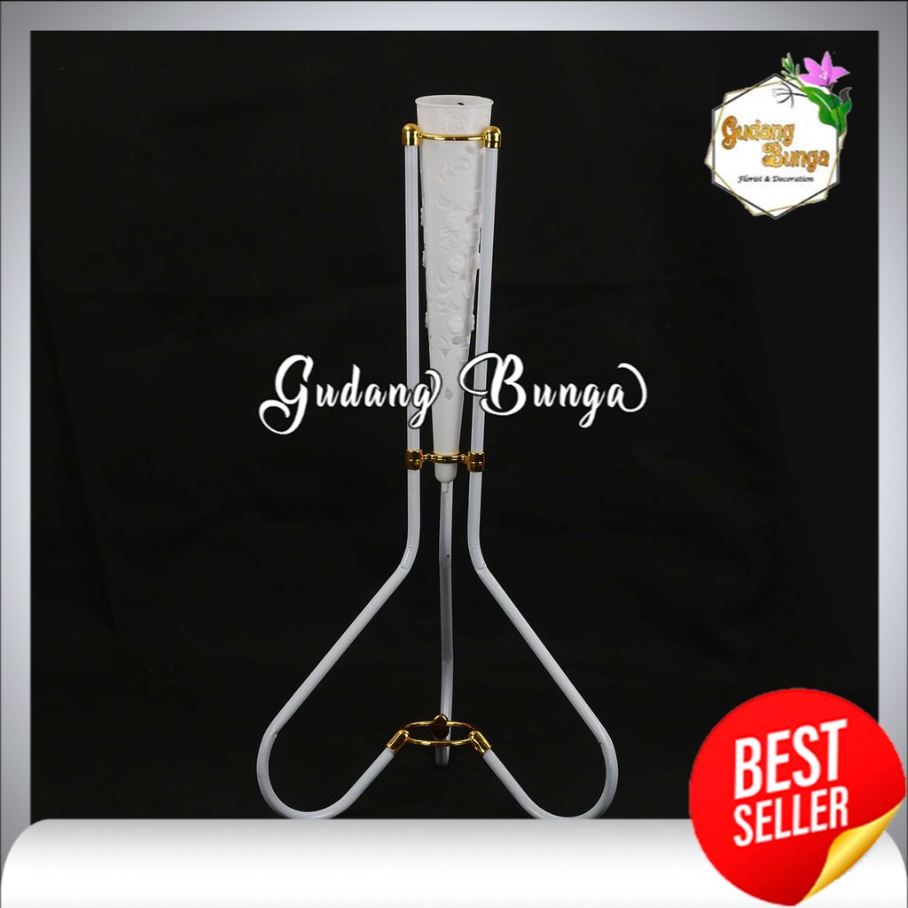 Jual Vas Bunga Segitiga Sudut Ruangan Pot Kerucut Standing Corong Kaki ...