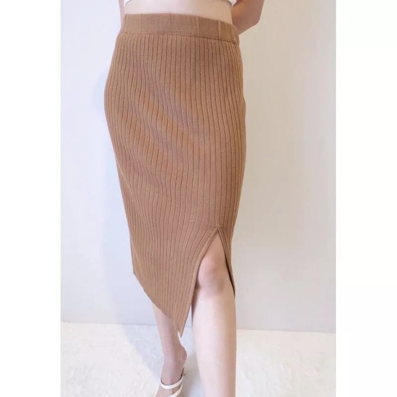 Jual New Arrival Rok Knit Hornet / Korean Span Midi / Rok Kerja Belah ...