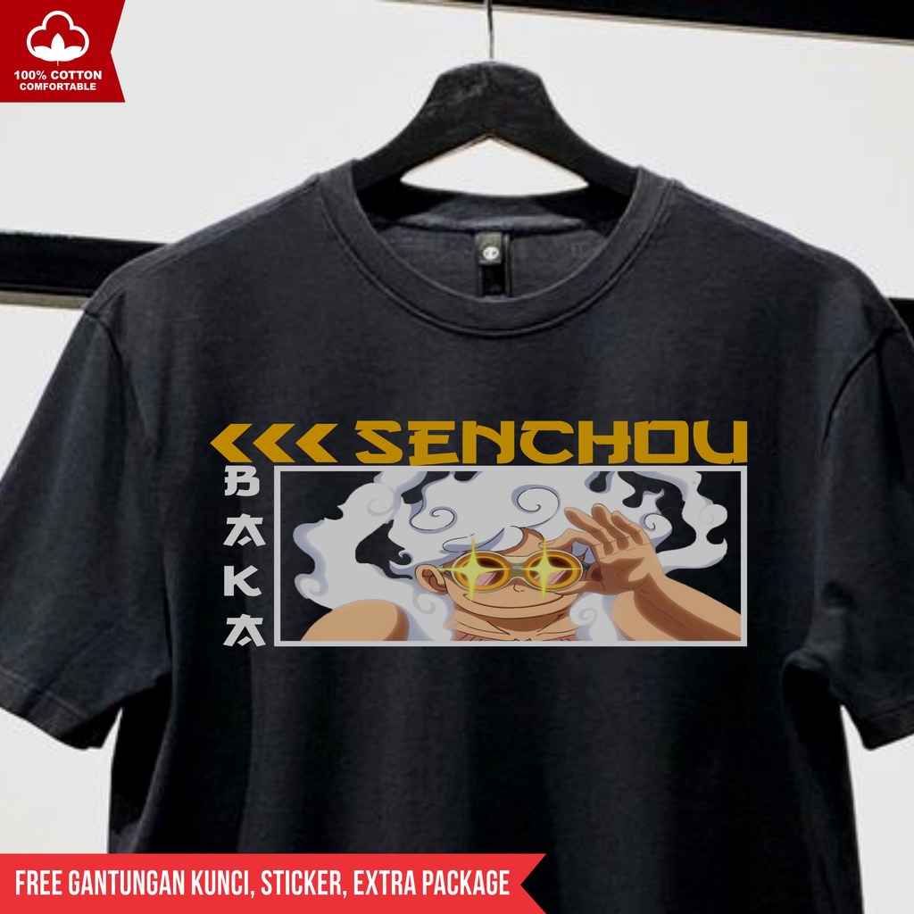 Jual Kaos Anime BAKA SENCHOU Anime OnePiece Lufy Zoro Jujutsu Kaisen ...