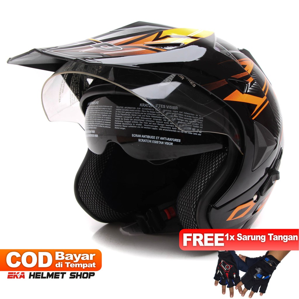 Jual Helm Motor Pria Polos SNI Helem Cowok Dewasa Helmet ProSight Cross ...