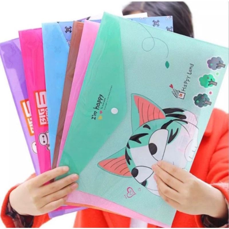 Jual Map File Plastik Kancing A4 Karakter Kartun Lucu | Shopee Indonesia