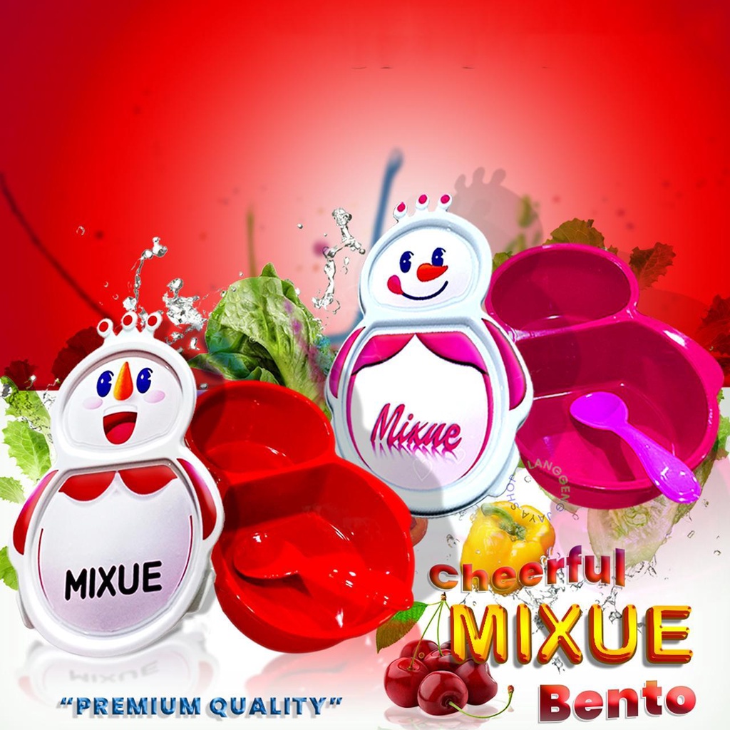 Jual Tempat Makan Mixue Free Sendok Snow King Lucu / Kotak Makan Bekal ...