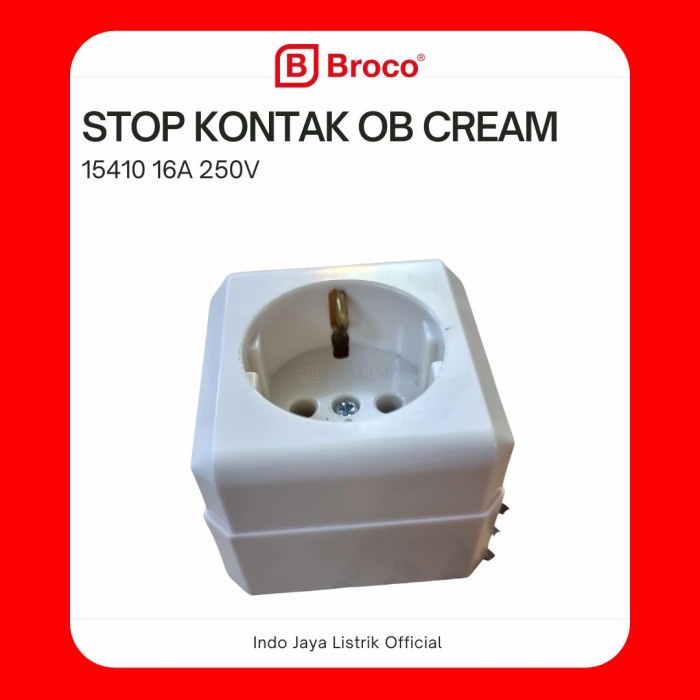 Jual STOP KONTAK OB CREAM BROCO STOP KONTAK OUTBOW BROCO 15410 | Shopee ...
