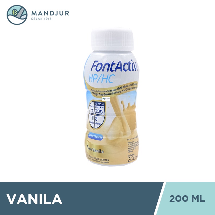 Jual FontActiv Hp/Hc Rasa Vanila 200 mL - Susu Tinggi Protein Khusus ...