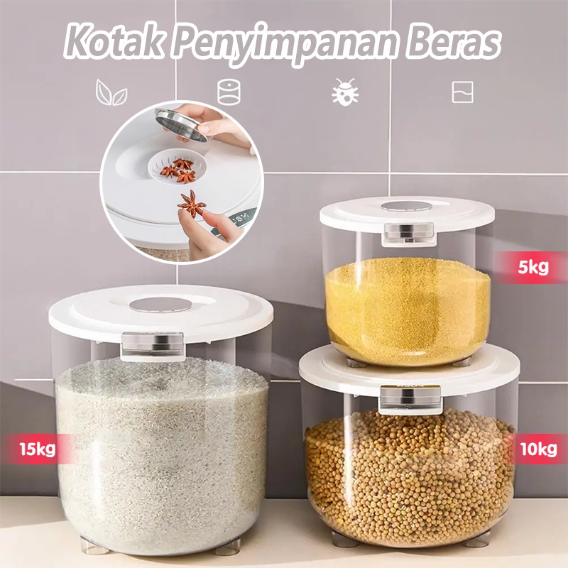 Jual 5/10/15KG Kotak Penyimpanan Beras Rice Box Storage Grain Storage ...