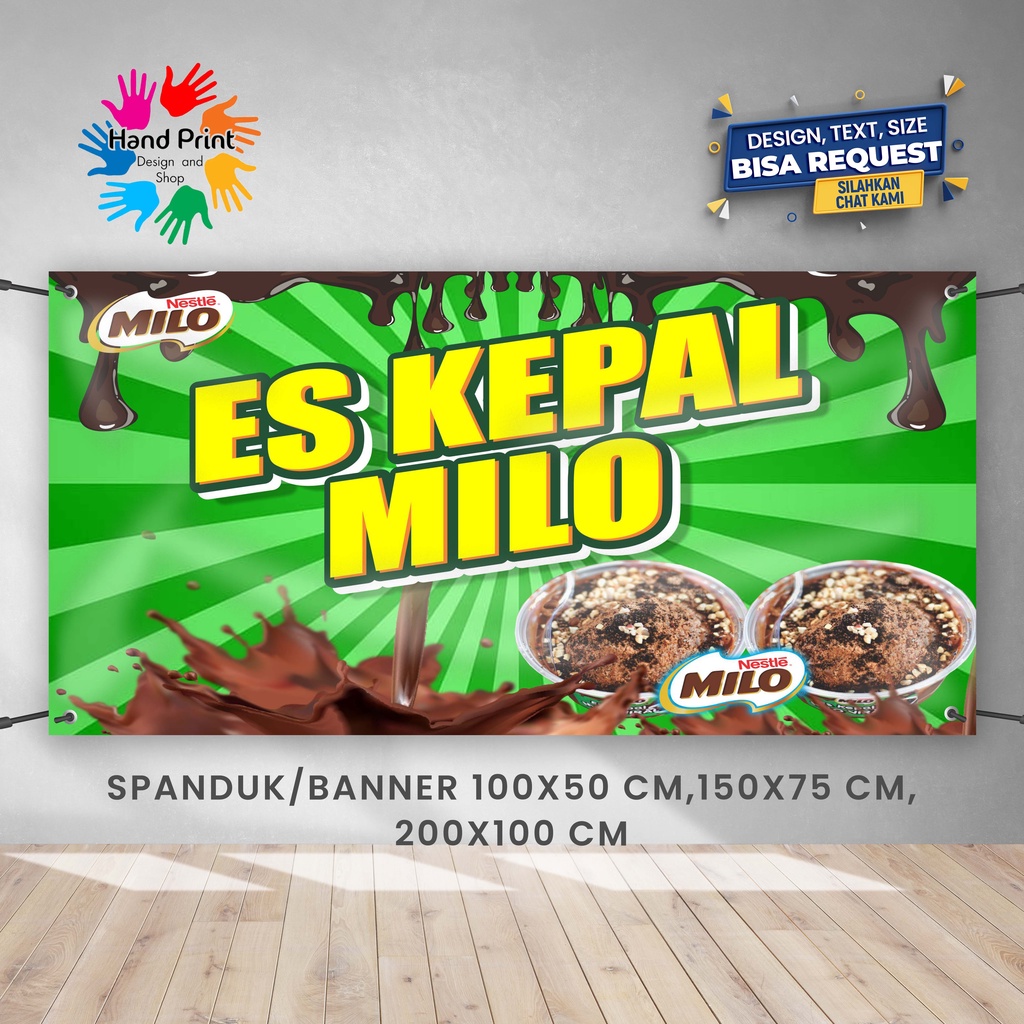 Jual Spanduk Banner Es Kepal Milo Hijau A1 Gratis Memesan Desain ...