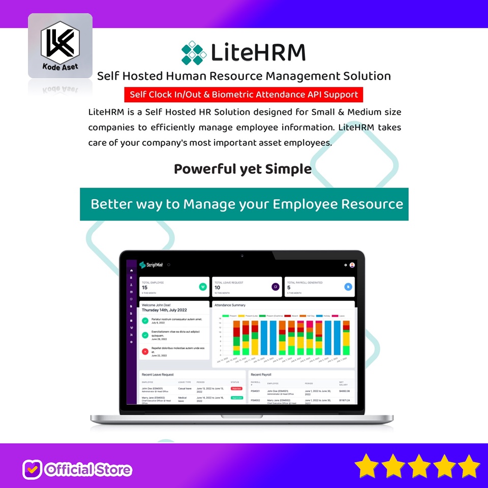 Jual SOURCE CODE APLIKASI LITEHRM - HUMAN RESOURCE MANAGEMENT SOLUTION BY KODEASET | Shopee ...