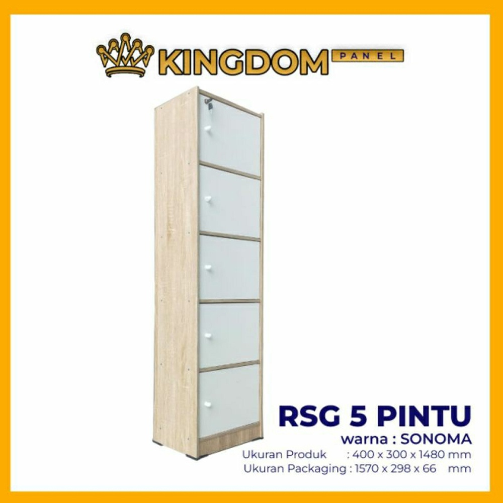 Jual KINGDOM - RSG 5P - Lemari pintu 5 / Rak buku 5 susun / Rak pakaian / Lemari serbaguna ...