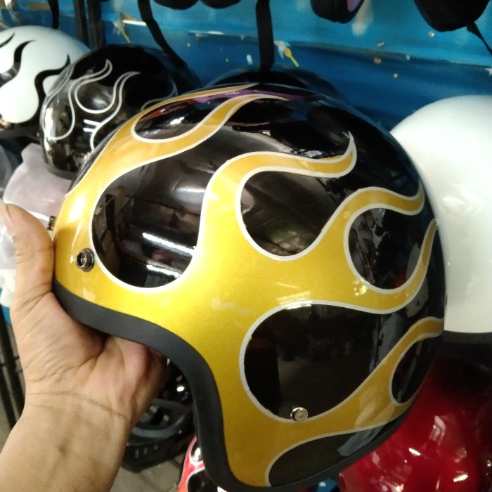 Jual Helm Bogo motif Api custom | Shopee Indonesia