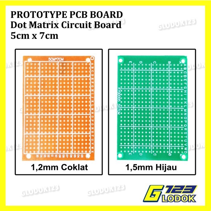 Jual PCB Dot Matrix 5x7 CM Papan Circuit Board Lubang Single Double ...