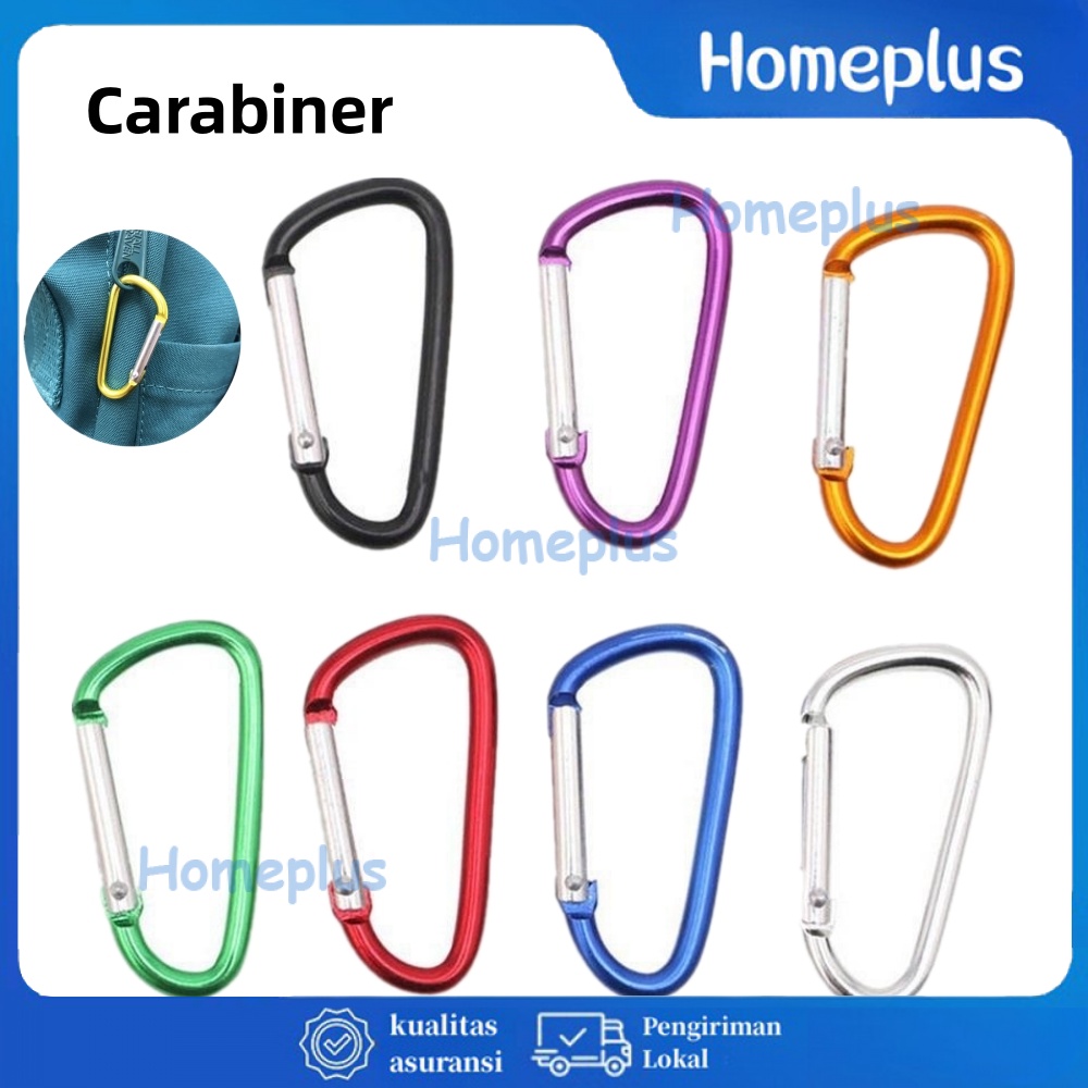 Jual HomePlus Carabiner Gantungan Kunci Aluminium Alloy 5 D shape Carabiner Karabiner Snaphook ...