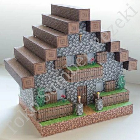 Jual Rumah Minecraft Papercraft Village Diorama Paper Craft Villager ...