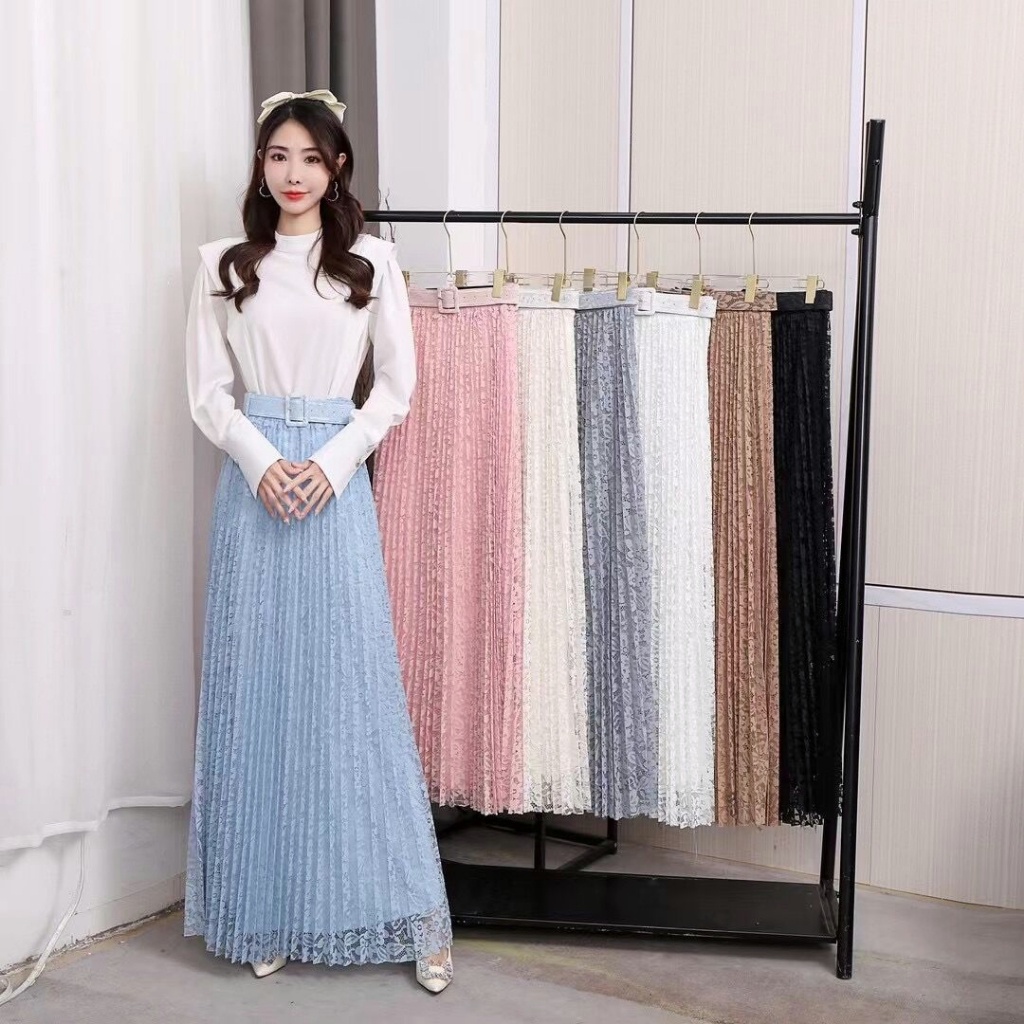 Jual ROK BRUKAT MIX TUTU IMPORT High-Waist A-Line Rok Panjang | Shopee ...