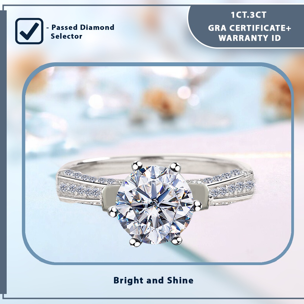 Jual Lilly - Cincin Infinity Moissanite 1CT / 3CT Sertifikat GRA Perhiasan Wanita Original Lapis ...