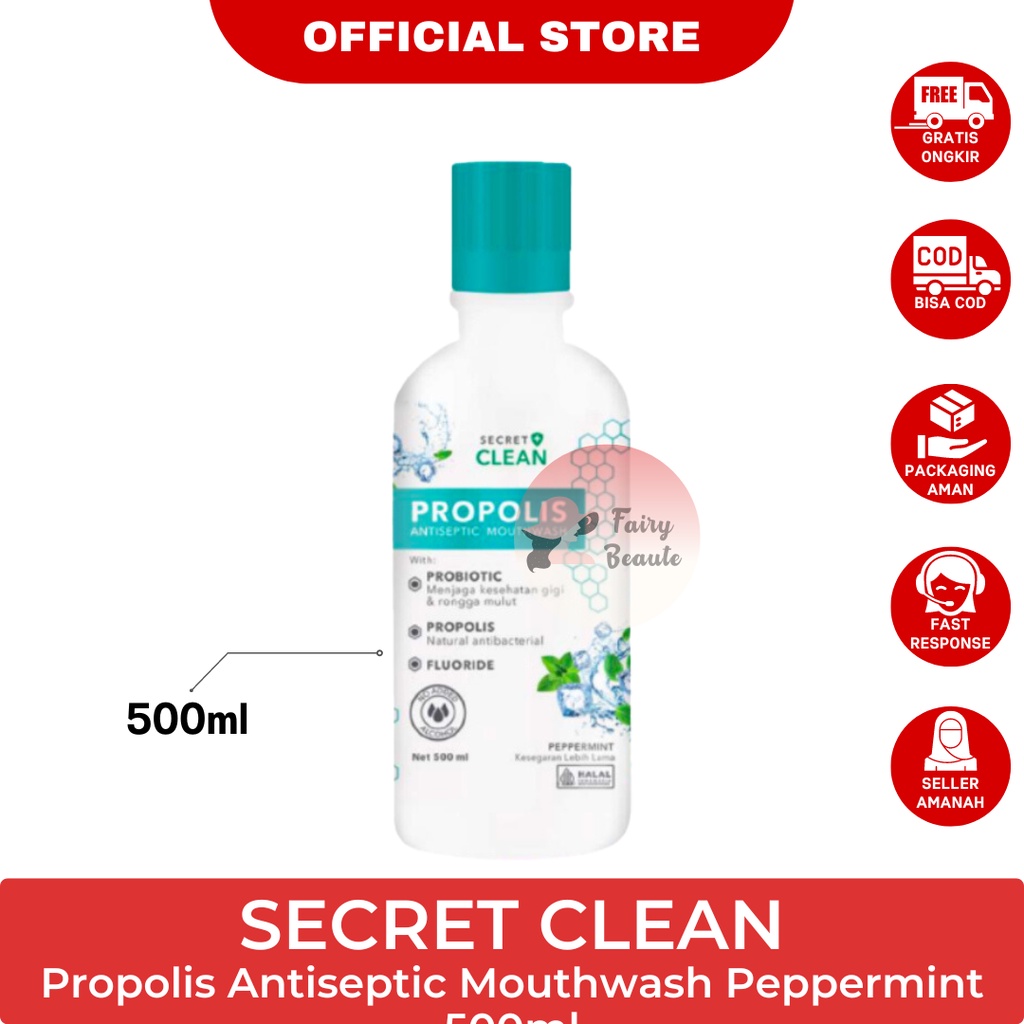 Jual Secret Clean Propolis Antiseptic Mouthwash Peppermint 500ml ...