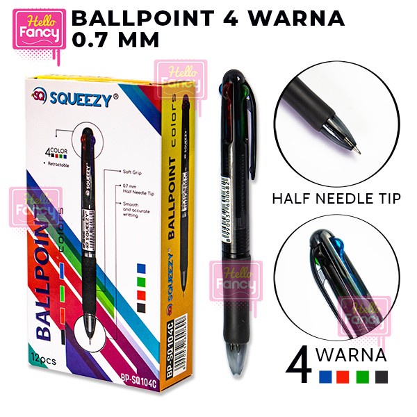Jual Ballpoint 4 Warna Squeezy / Pulpen Warna / BP-SQ104C | Shopee ...