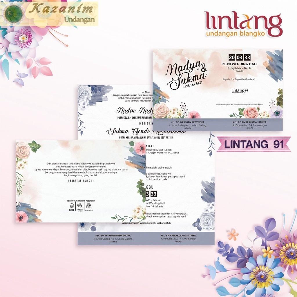 Jual Blangko Undangan atau Kertas Undangan Pernikahan LINTANG 91 dengan ...