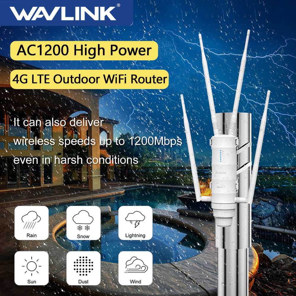 Jual Wavlink 4G LTE Outdoor Router External Antenna AC1200 High Power ...