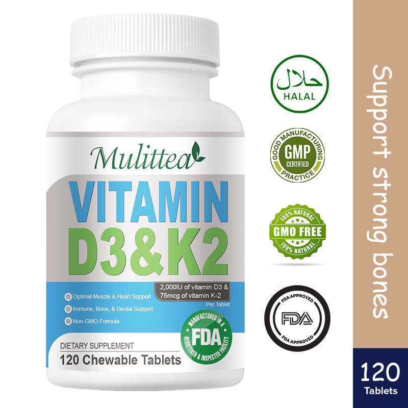 Jual Vitamin D3 K2 Tablet Kunyah memberikan Kesehatan Jantung, Otak ...