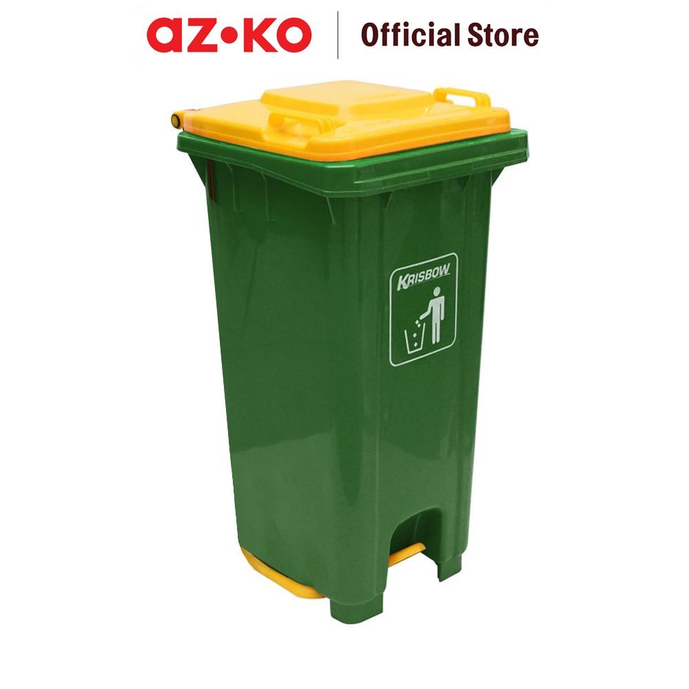 Jual AZKO Krisbow 240 ltr Tempat Sampah Pedal Outdoor - Hijau Kuning ...