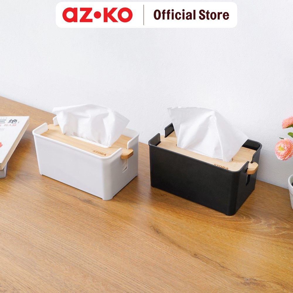 Jual AZKO Stora Kotak Tisu Dengan Tutup Bambu Adjustable Tissue Box ...