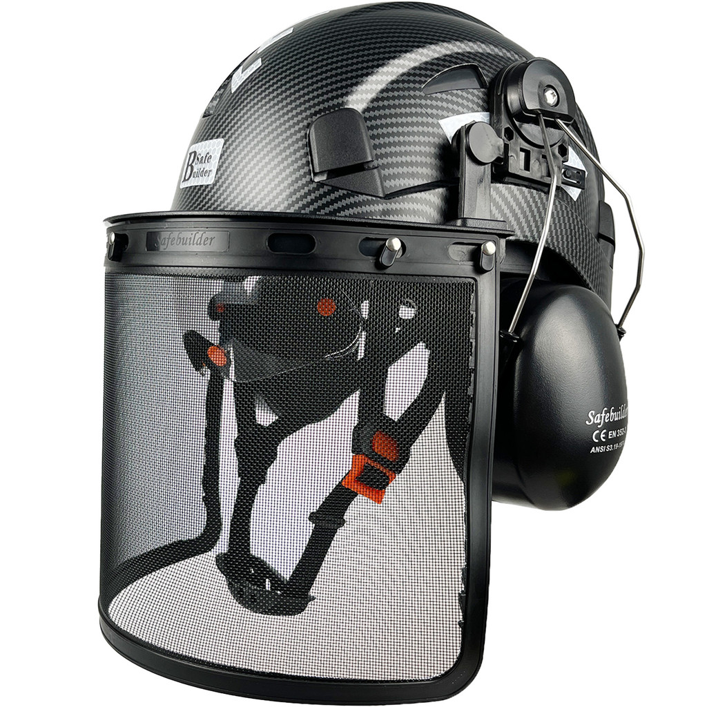 Jual New Industrial Forestry Safety Helmet With Visor Mesh Face Shield ...