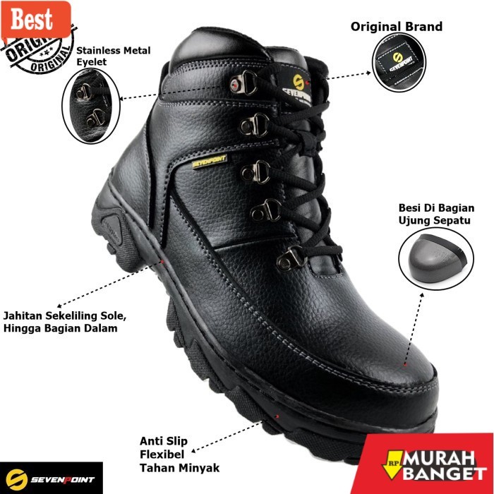 Jual sepatu safety terbaik Sepatu Safety Septy Ujung Besi Boots Pria ...