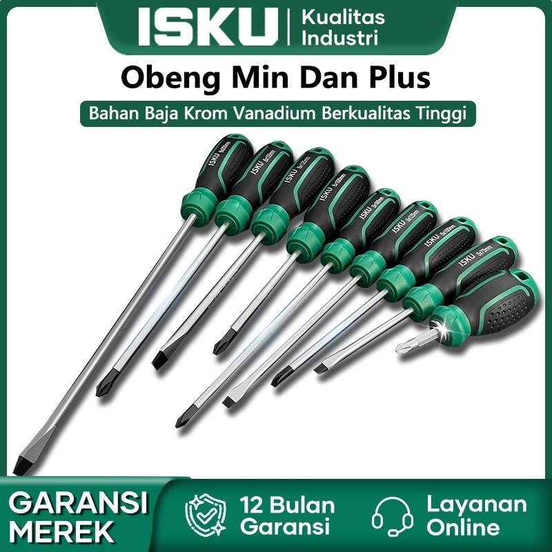 Jual ISKU Obeng Plus Minus Magnet Screwdriver Sets Alat Perkakas Obeng ...