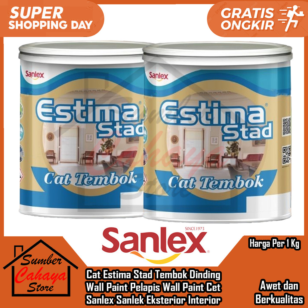 Jual Cat Estima Stad Cet Tembok Wall Paint Pelapis Dinding Sanlex ...