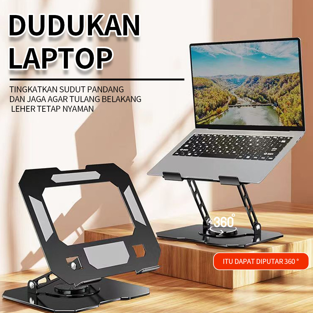 Jual Plate Laptop Stand Metal Folding Rotary Lift Cooling Stand Read ...