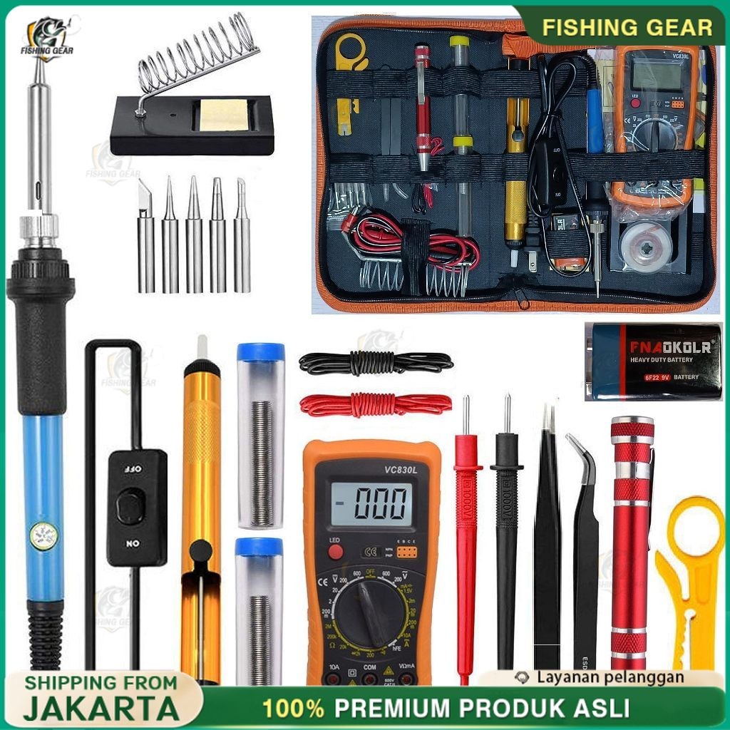 Jual Set Solder Listrik Lengkap Dengan Multimeter Iron Tool Kit 220V ...