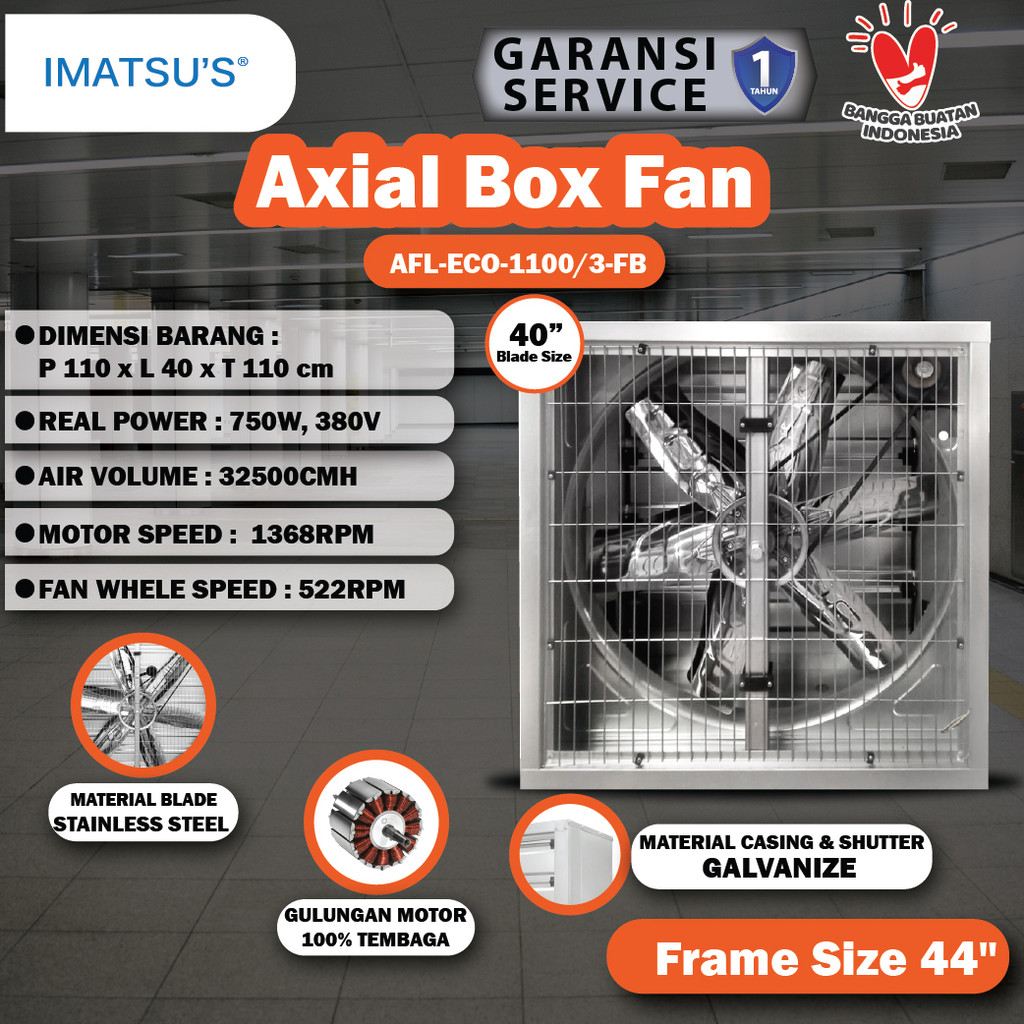 Jual Blower Exhaust Box Fan Kandang Ayam 40 Inch 380V 3 Phase Kipas ...